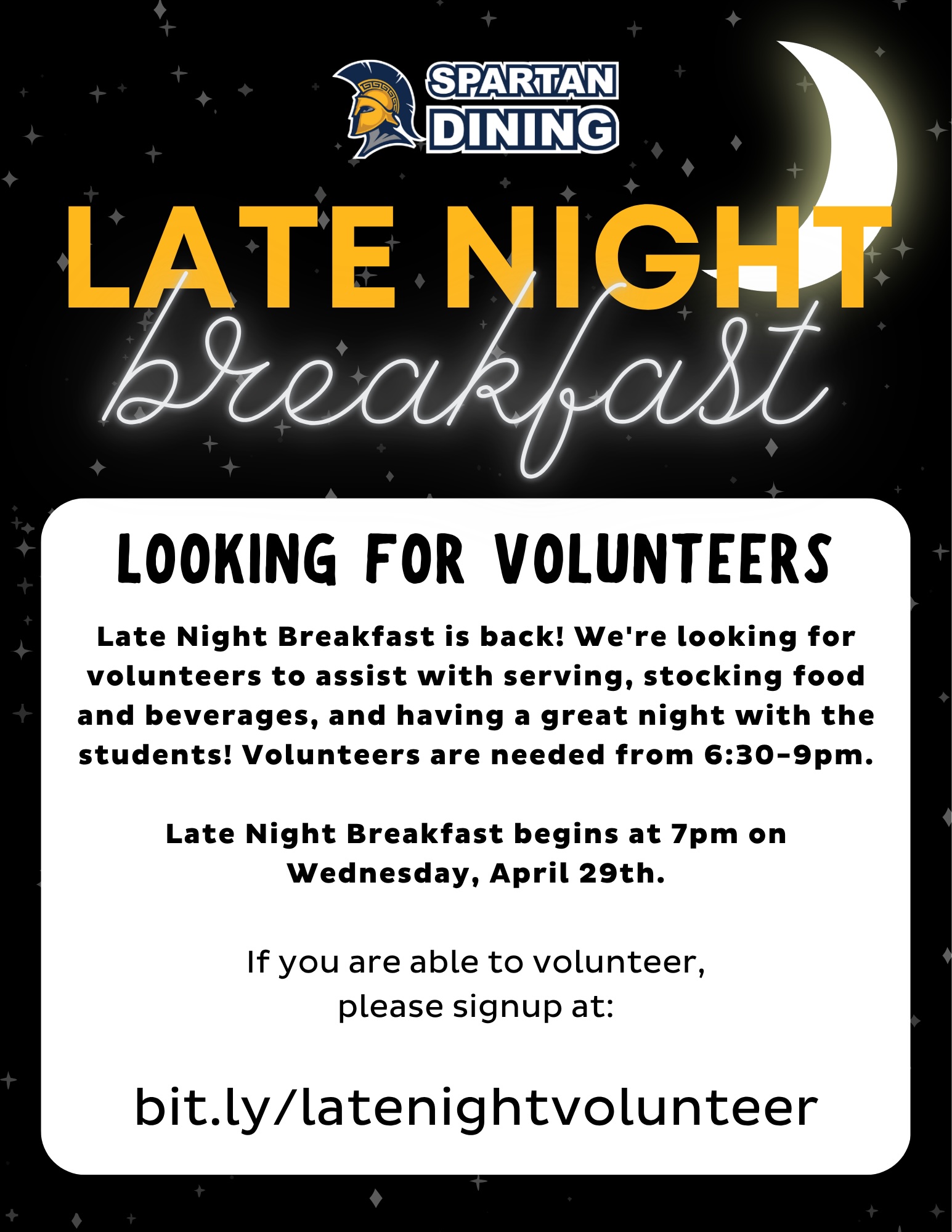 Volunteer for Late Night Breakfast | UNC Greensboro